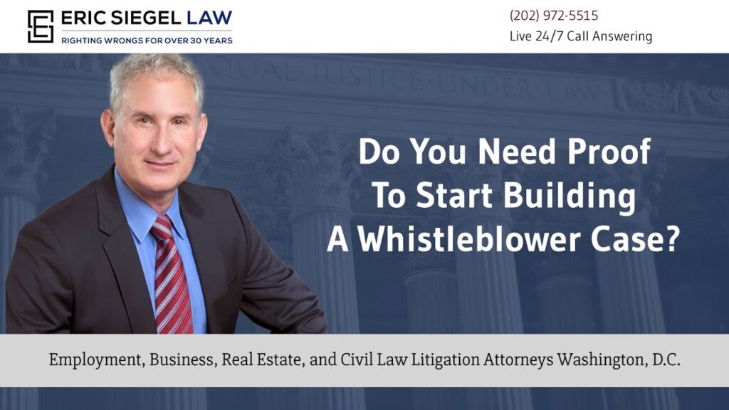 Do you need proof to start building a whistleblower case? - Eric Siegel ...